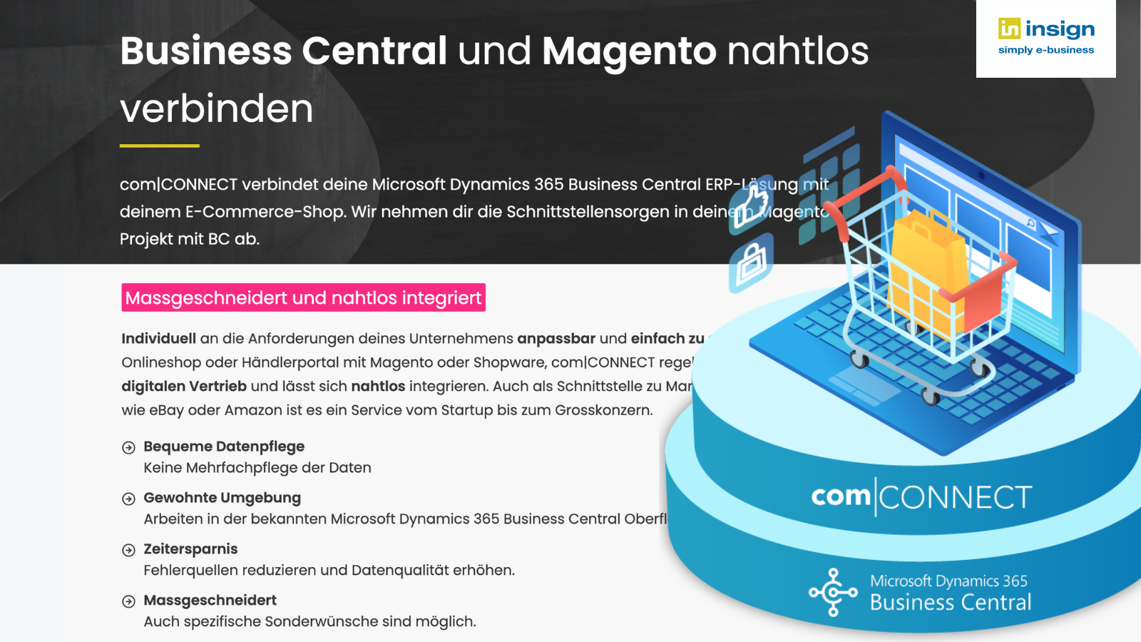 ᐅ Microsoft Dynamics 365 BC + com|CONNECT-Schnittstelle